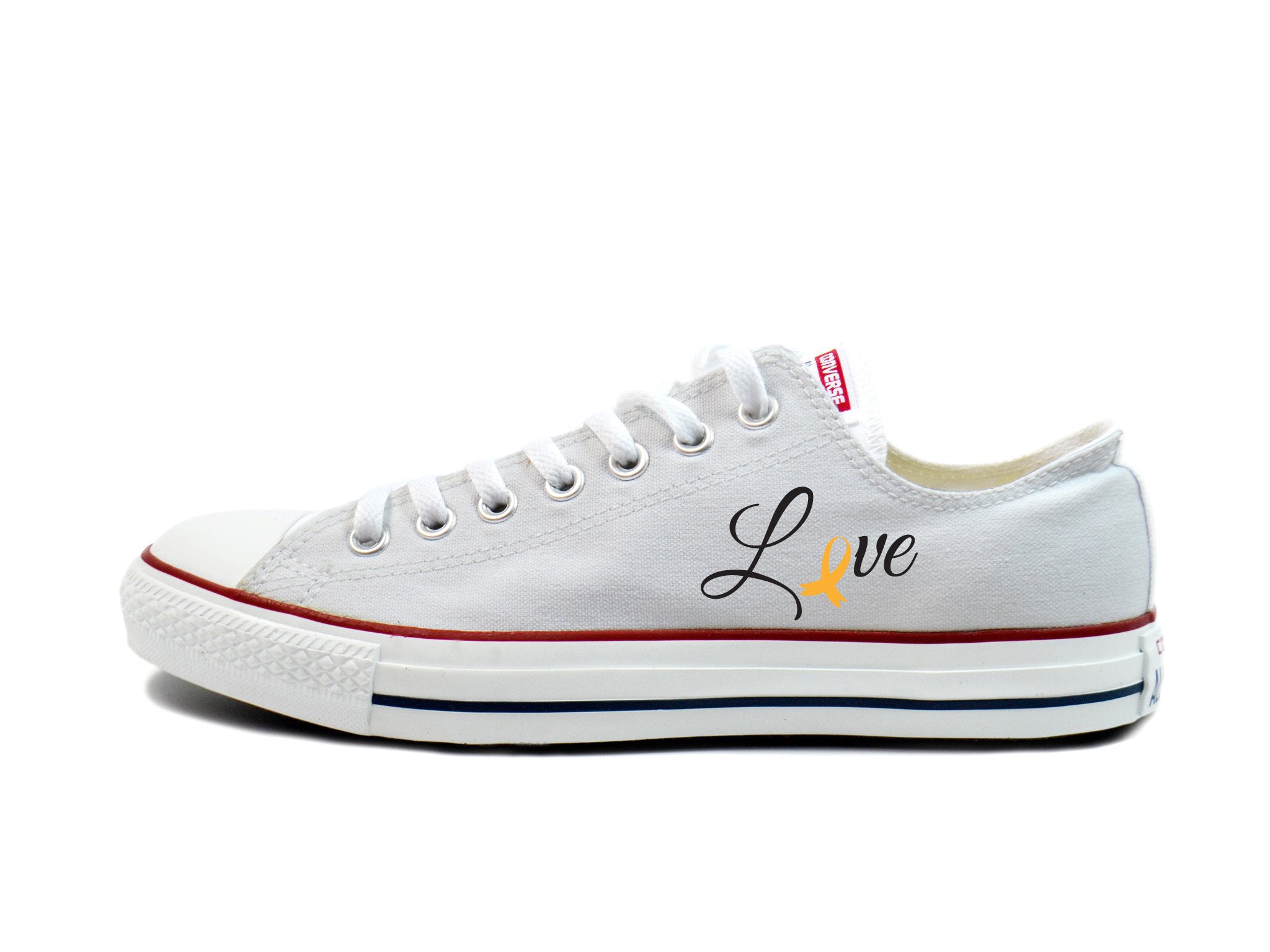 Childhood Cancer Awareness - "Love" Converse Low Tops – www ...